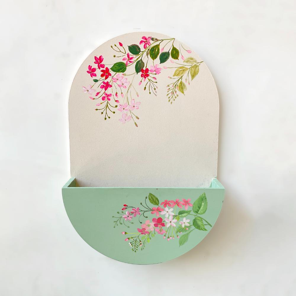 Round Planter Name Plate - Calming White & Green – acrylicsheetsindia