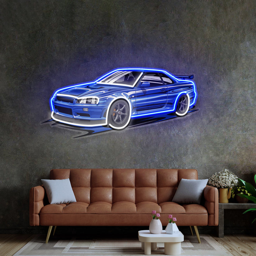 Blue Sport Car LED Neon Sign Light Pop Art – acrylicsheetsindia